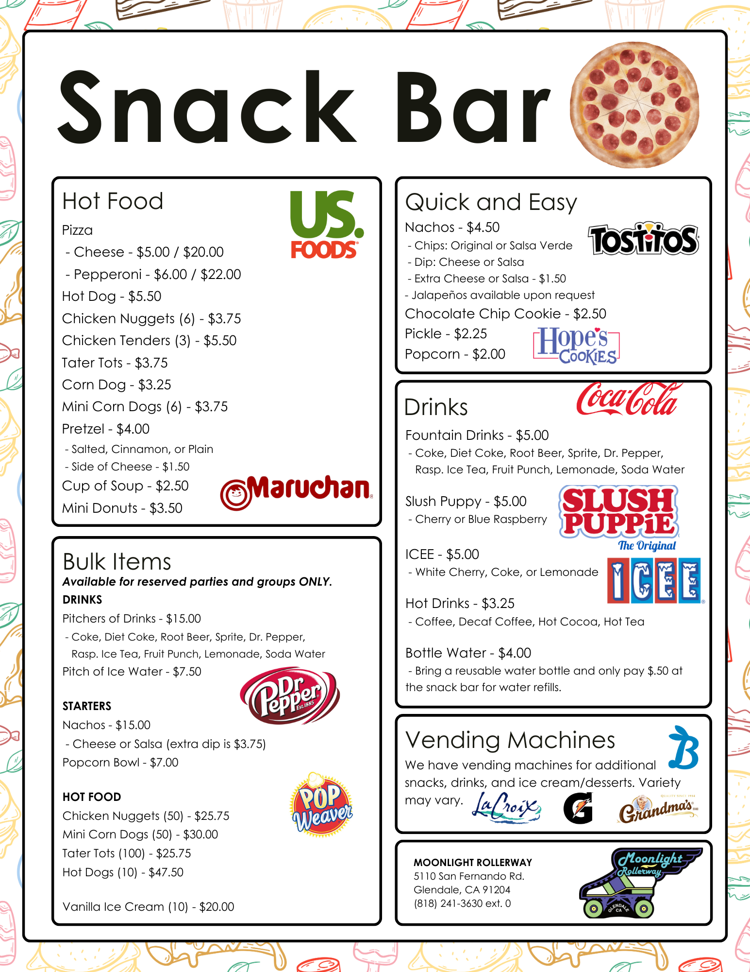 Snack Bar | Moonlight Rollerway | Glendale, CA